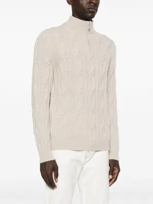 Fedeli Chunky-knit Wool-blend Jumper - Neutrals