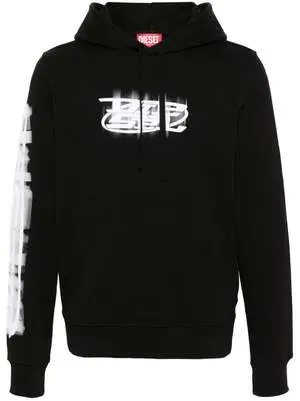 DIESEL® S-ginn-hood-n Cotton Hoodie - Black
