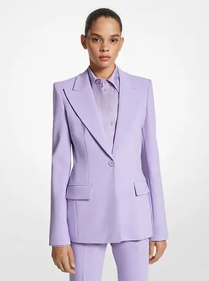 Michael Kors Georgina Stretch Pebble Crepe Blazer Purple