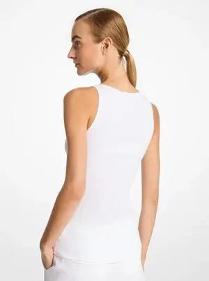 Michael Kors Ribbed Stretch Viscose Tank Top