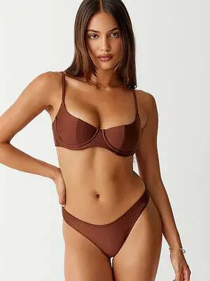 Victoria's Secret Frankies Bikinis Cola Satin Bralette Bikini Top
