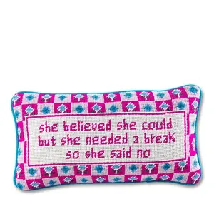 FURBISH She Needed A Break Needlepoint Decorative Pillow