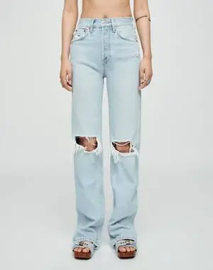 RE/DONE 90's High Rise Loose Jean In Nu Disco Destroy Multi