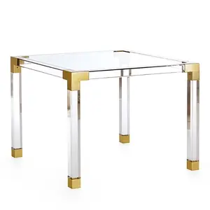 Jonathan Adler Jacques Game Table - Clear/gold