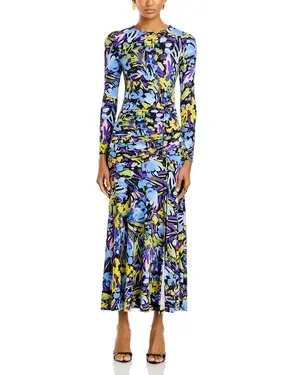 Aqua High Slit Maxi Dress