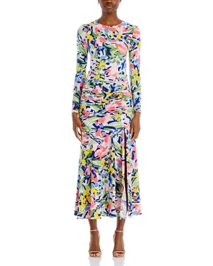 Aqua High Slit Maxi Dress