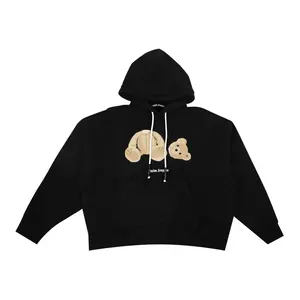 Palm Angels Bear Motif Hoodie - Black