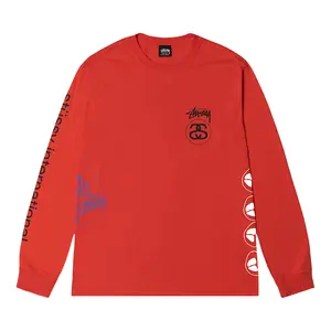 StÜssy Test Strike Pigment Dyed Long-sleeve Tee 'tomato - Red
