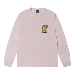 StÜssy Flower Grid Pigment Dyed Long-sleeve Tee 'blue - Pink