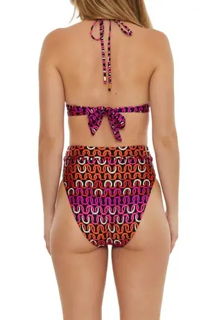 Trina Turk Echo Belted High-waist Bikini Bottom
