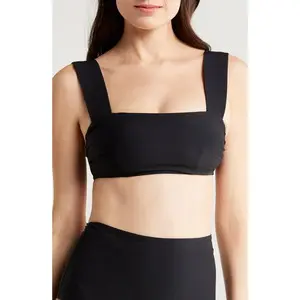 Bondi Born Elle Square Neck Bikini Top - Black
