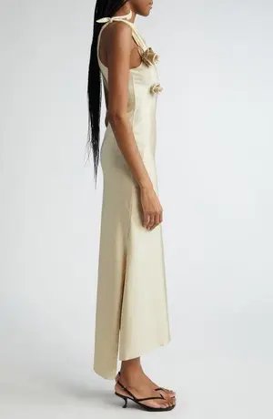 Coperni Rosette Cutout Gown - Beige