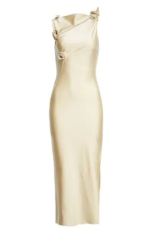 Coperni Rosette Cutout Gown - Beige
