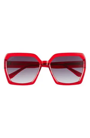 DIFF DIFF Sloane 54mm Square Sunglasses Red Hot Summer/grey Gradient