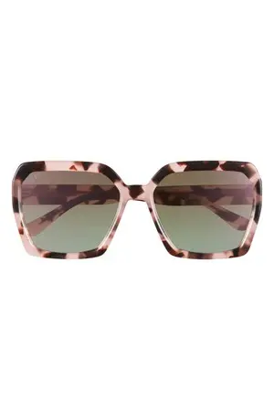 DIFF DIFF Sloane 54mm Square Sunglasses Tortoise/taupe Mirror