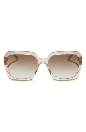 DIFF Sloane 54mm Square Sunglasses - Vint Rose Crystal/brown Grad