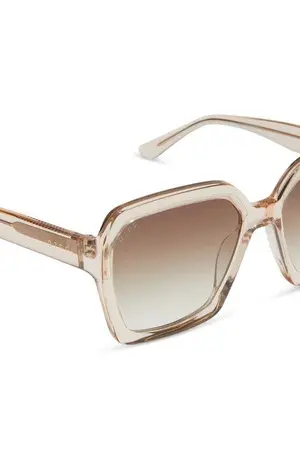 DIFF Sloane 54mm Square Sunglasses - Vint Rose Crystal/brown Grad