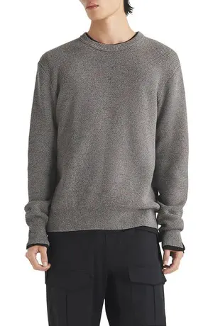 Rag & Bone Dexter Marled Organic Cotton Blend Sweater - Grey