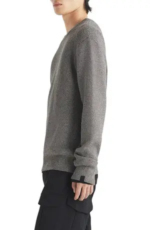 Rag & Bone Dexter Marled Organic Cotton Blend Sweater - Grey