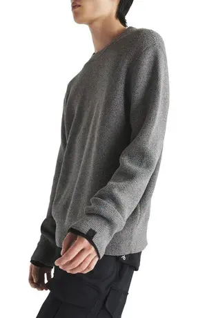 Rag & Bone Dexter Marled Organic Cotton Blend Sweater - Grey