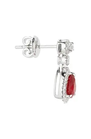 VALANI ATELIER Ruby & Pavé Diamond Drop Earrings