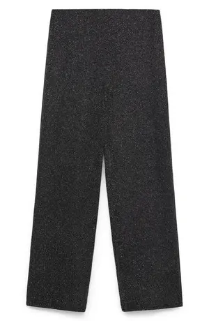 Mango Metallic High-waist Straight-leg Pants