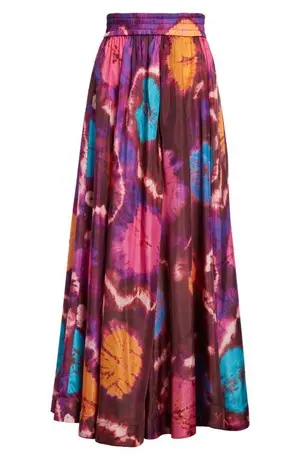 Zimmermann Acadian Tie Dye Silk Maxi Skirt