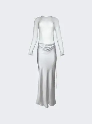 Christopher Esber Sheer Torso Dress - Silver