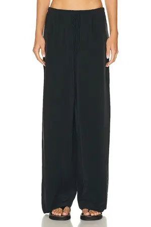 ST. AGNI Relaxed Silk Pant In Black