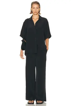ST. AGNI Relaxed Silk Pant In Black