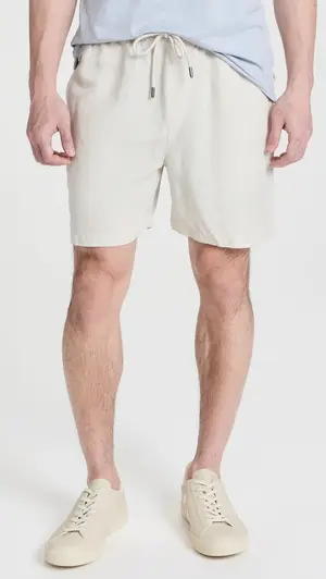 Onia Air Linen Pull-on Shorts - Stone