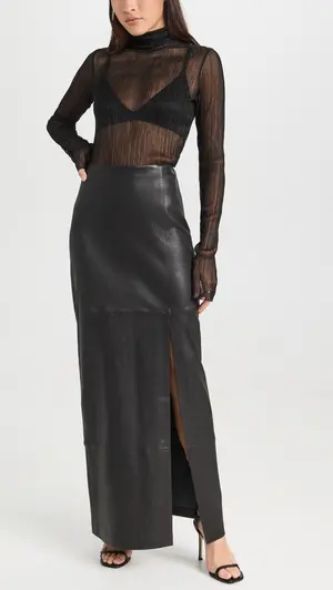 Rag & Bone Ilana Stretch Leather Skirt