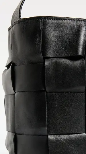 ST. AGNI Woven Mini Tote - Black