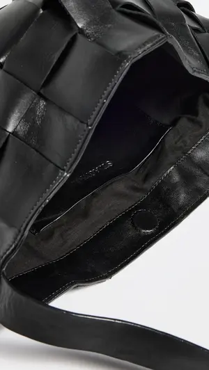 ST. AGNI Woven Mini Tote - Black