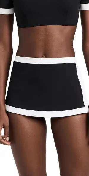 Staud Nell Swim Skirt - Black/white
