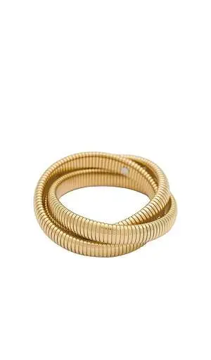 BY ADINA EDEN Chunky Triple Intertwined Snake Bracelet - Gold