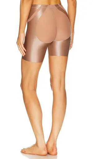 Spanx Spanxshapeâ¢ Booty-lifting Mid-thigh Short In Beige - Cafe Au Lait