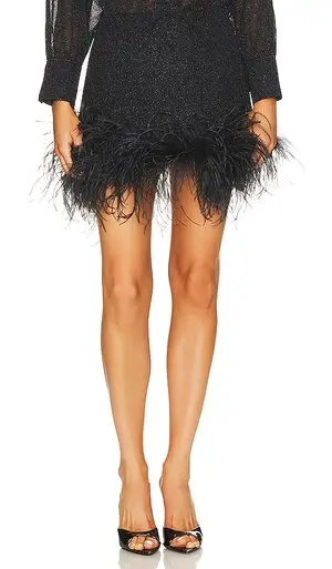 Oseree Lumiere Plumage Mini Skirt - Black