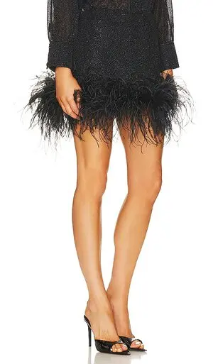 Oseree Lumiere Plumage Mini Skirt - Black