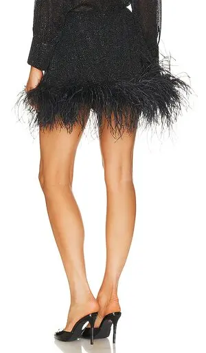 Oseree Lumiere Plumage Mini Skirt - Black