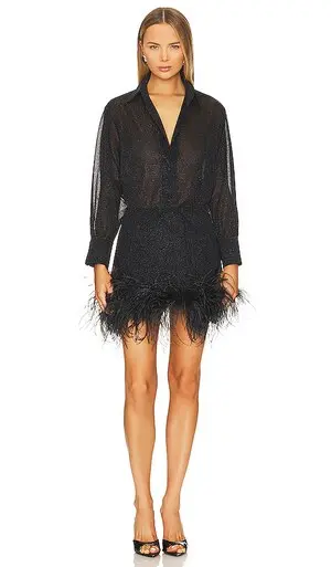 Oseree Lumiere Plumage Mini Skirt - Black