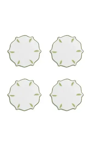 Tiffany & Co. Set-of-four Wisteria Embroidered Linen Coasters - Multi