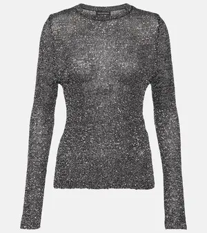 Balenciaga Sequined Metallic Knit Sweater