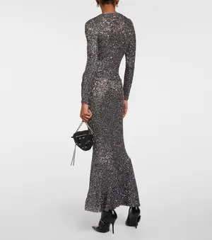 Balenciaga Sequined Metallic Knit Sweater