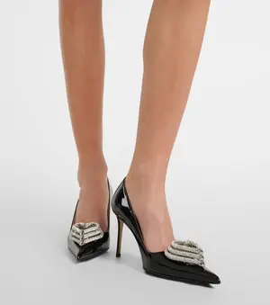 Mach & Mach Triple Heart Patent Leather Pumps