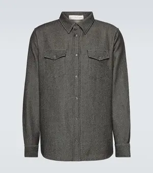 GOD'S TRUE CASHMERE Cashmere And Cotton Twill Shirt - Blue