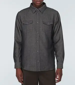 GOD'S TRUE CASHMERE Cashmere And Cotton Twill Shirt - Blue