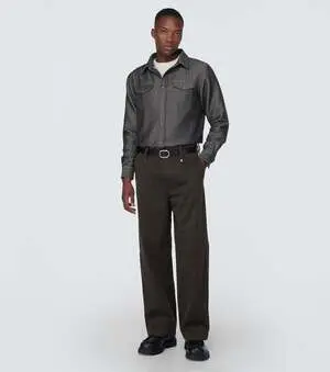GOD'S TRUE CASHMERE Cashmere And Cotton Twill Shirt - Blue