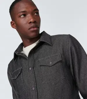 GOD'S TRUE CASHMERE Cashmere And Cotton Twill Shirt - Blue