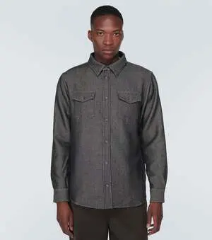 GOD'S TRUE CASHMERE Cashmere And Cotton Twill Shirt - Blue